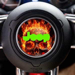 Flaming Skull Steering Wheel Decal Overlay - Etsy