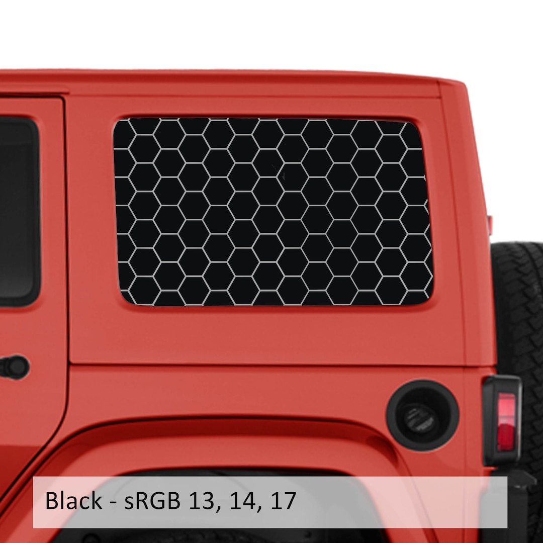 Honeycomb Hex Mesh Pattern Hardtop Window Decal Set - Fits Jeep ...