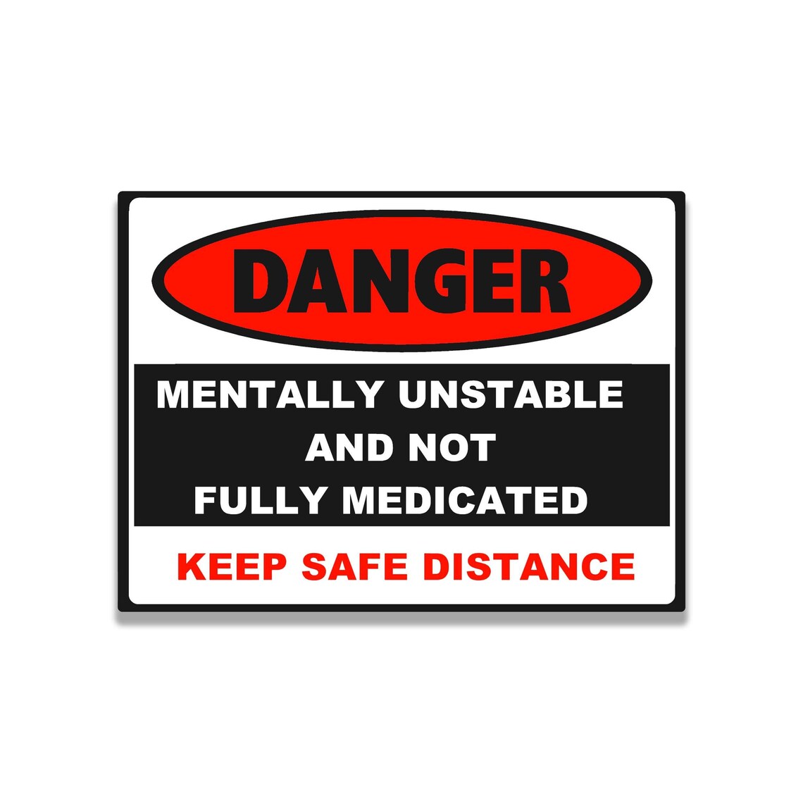 Danger Mentally Unstable Not Fully Medicated Vinyl Sticker for Suitcase ...