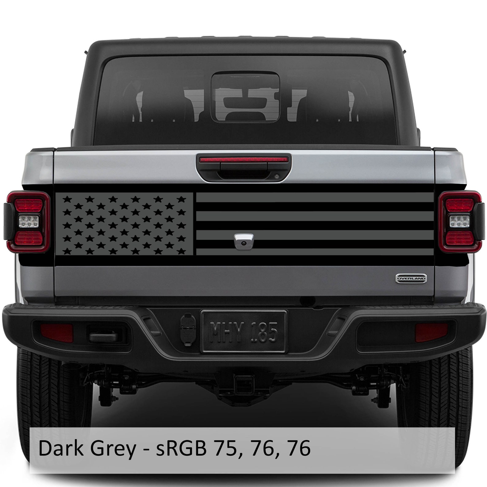 JT American Flag Tailgate Blackout Graphic Vinyl Decal Fits Jeep ...