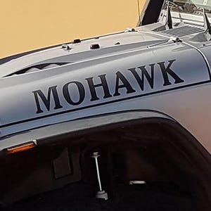 Personalized Custom Text Hood Vinyl Decals - Fits Jeep Wrangler or ...