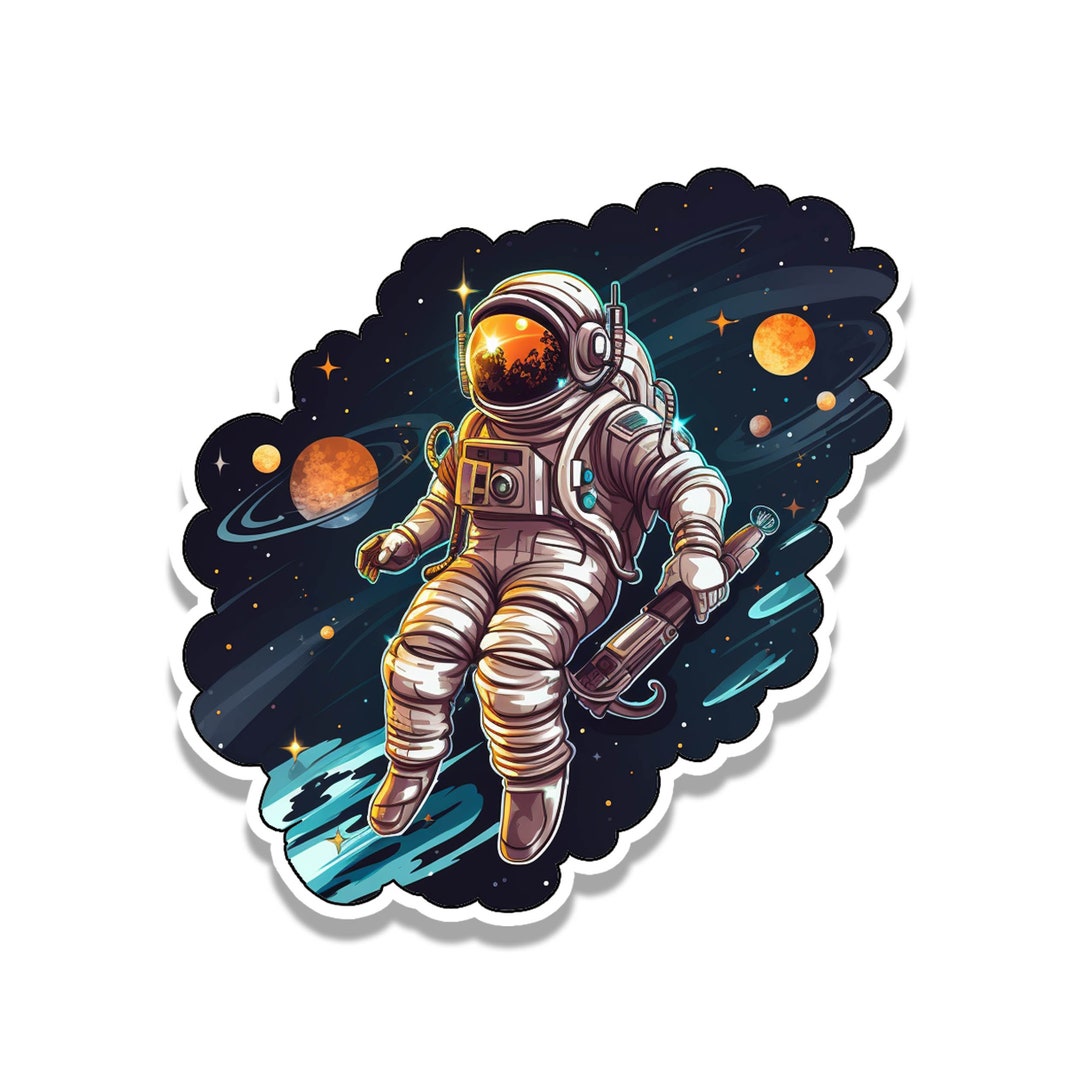 Sci-fi Space Man Astronaut Vinyl Sticker - Etsy