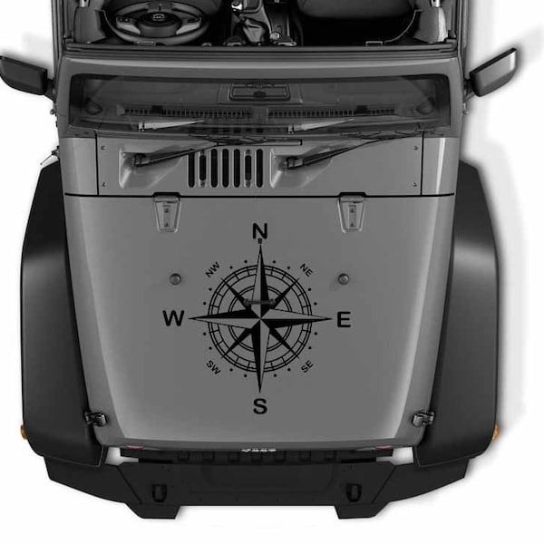Nautical Compass Hood Vinyl Decal Etsy