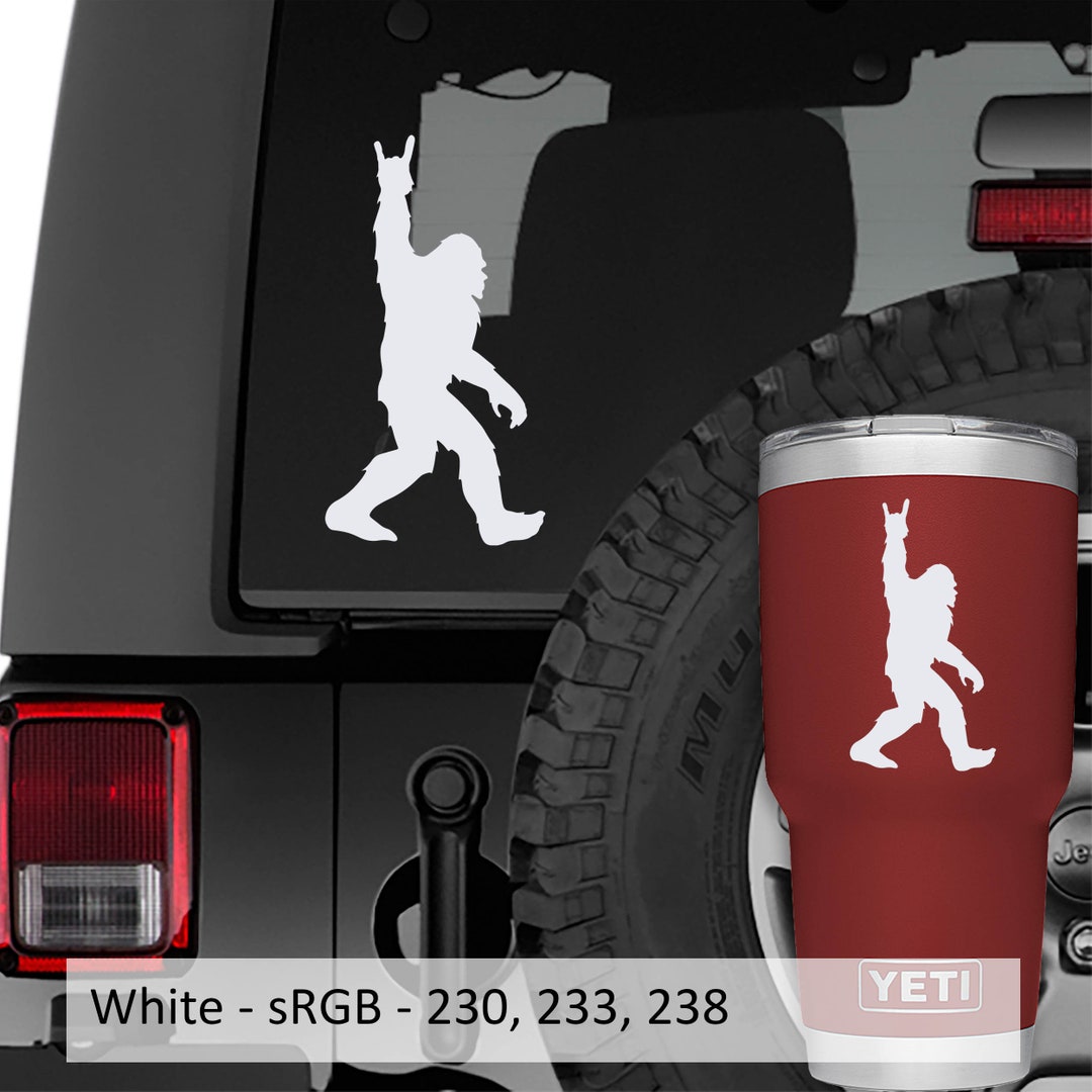 Rock on Sasquatch Vinyl Decal | Funny Bigfoot Sticker for Car, Laptop ...