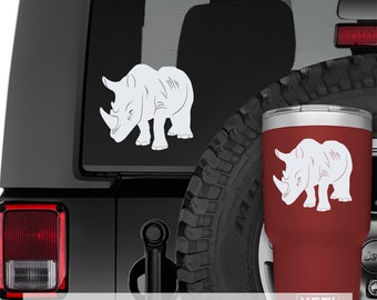 White Rhino Vinyl Stickers. Rhinoceros Wall Decals. Rhino Vinyl Decal ...