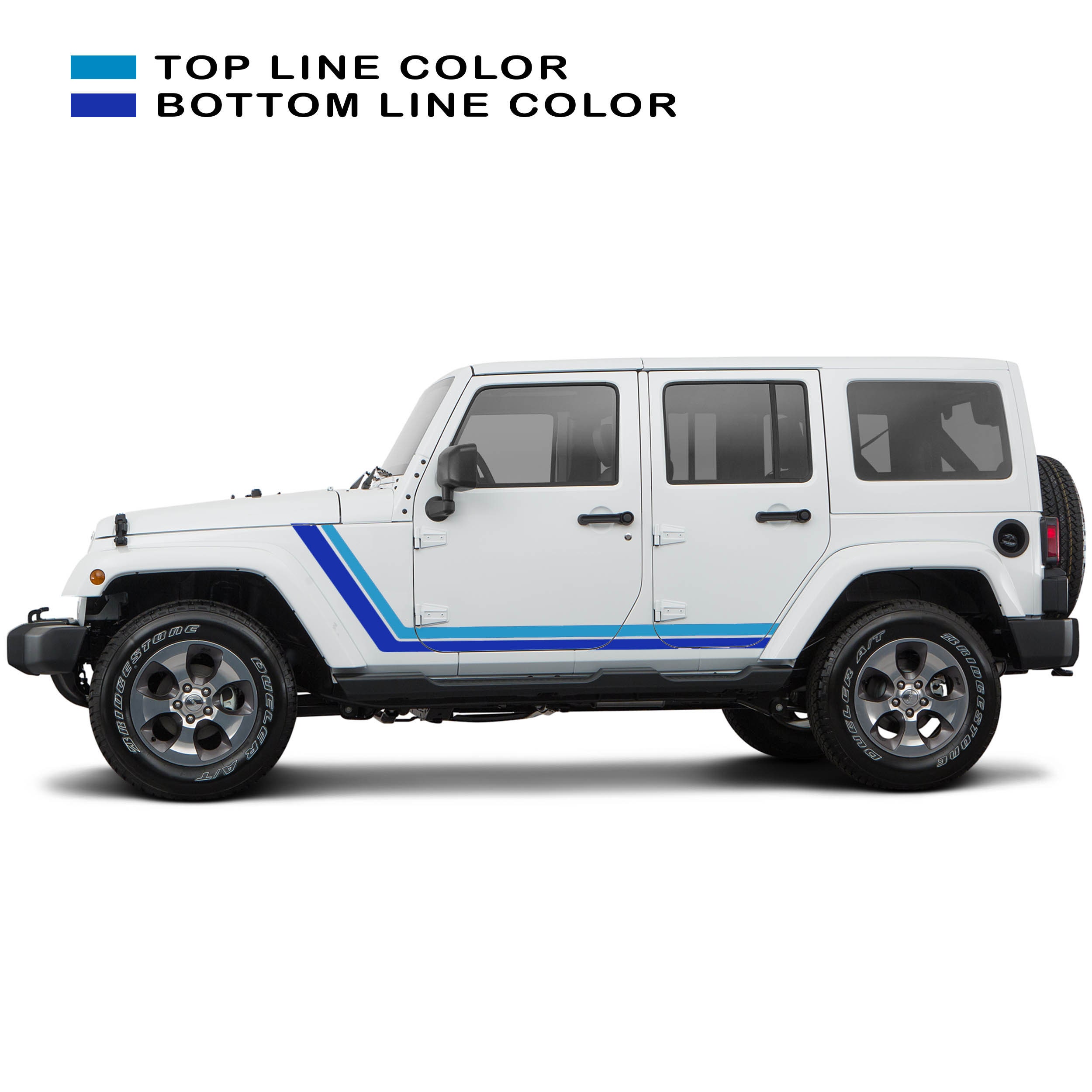 Retro Body Stripe Kit Vinyl Decal Graphic Set Fits Jeep Wrangler JKU 4 ...