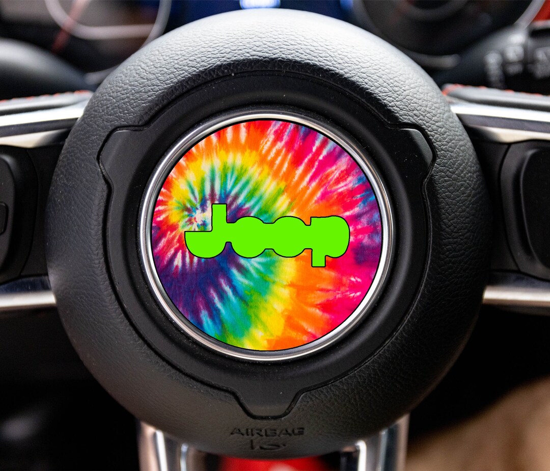 Rainbow Tie Dye Print Steering Wheel Decal Overlay Accessory for Jeep ...