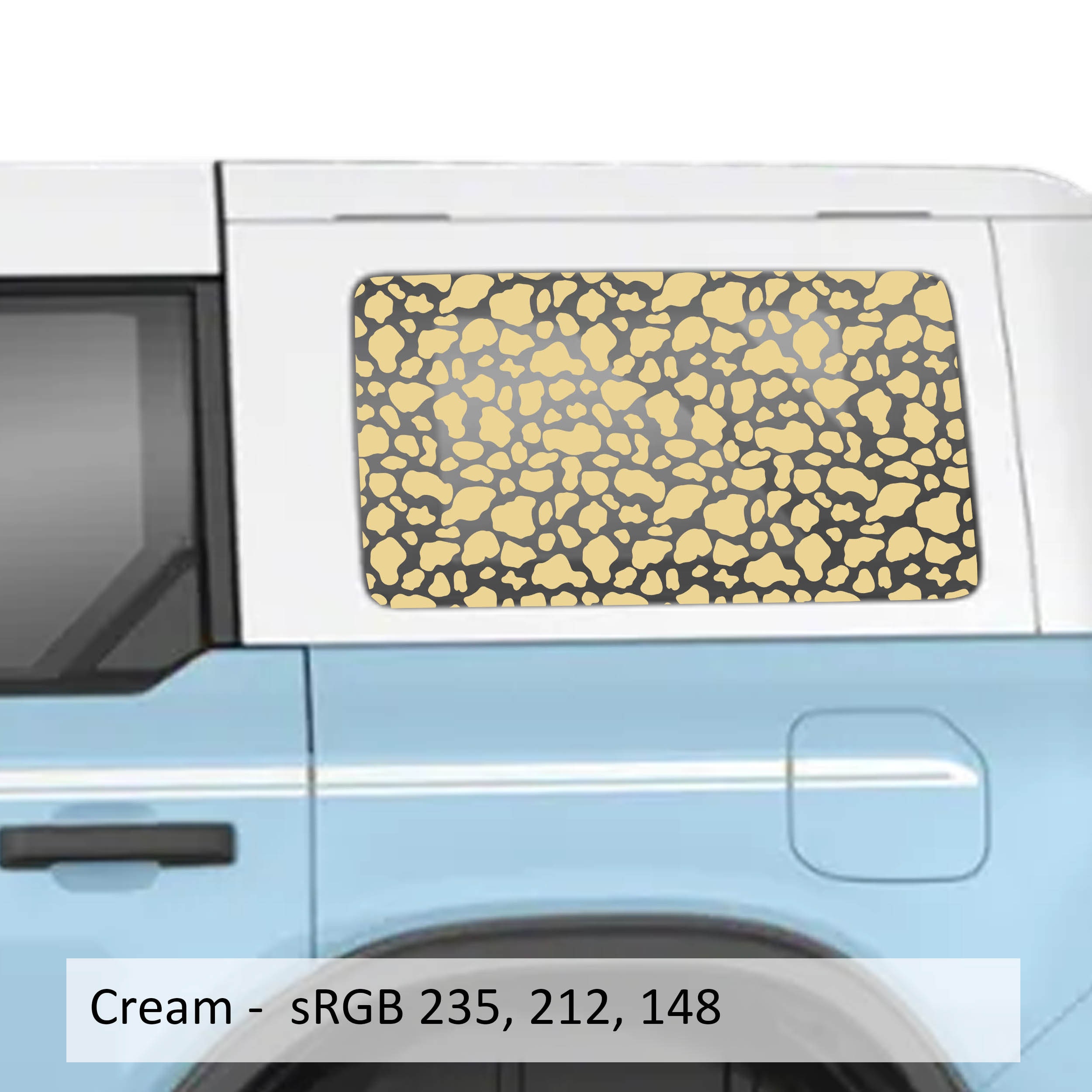 Cow Print Rear Quarter Window Decals Fits 2021+ 4 Door Bronco Hardtops ...
