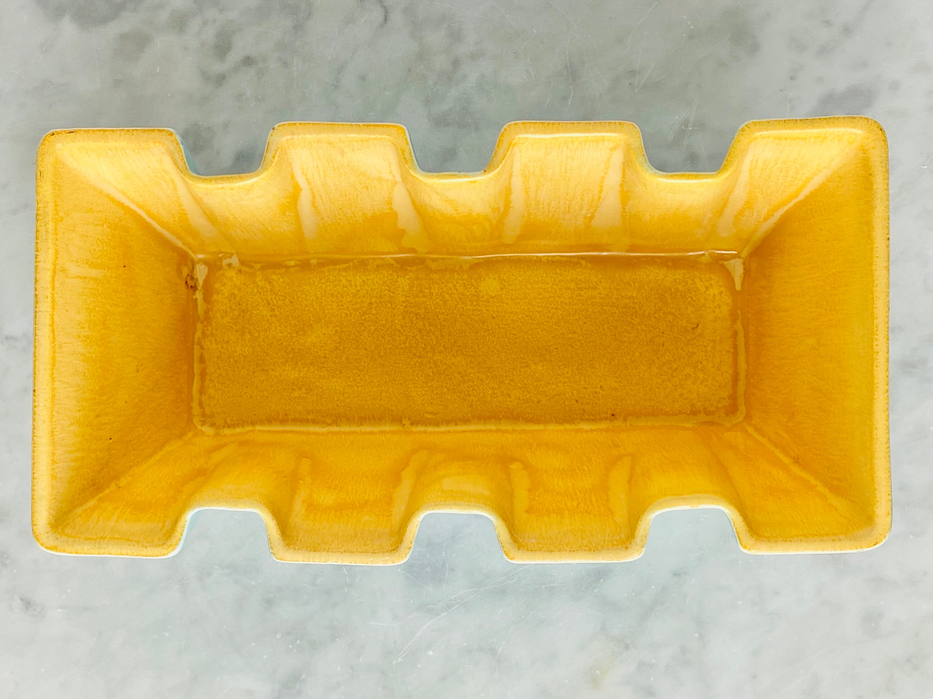 Vintage Red Wing Pottery USA Geometric Planter Aqua Blue Yellow ...