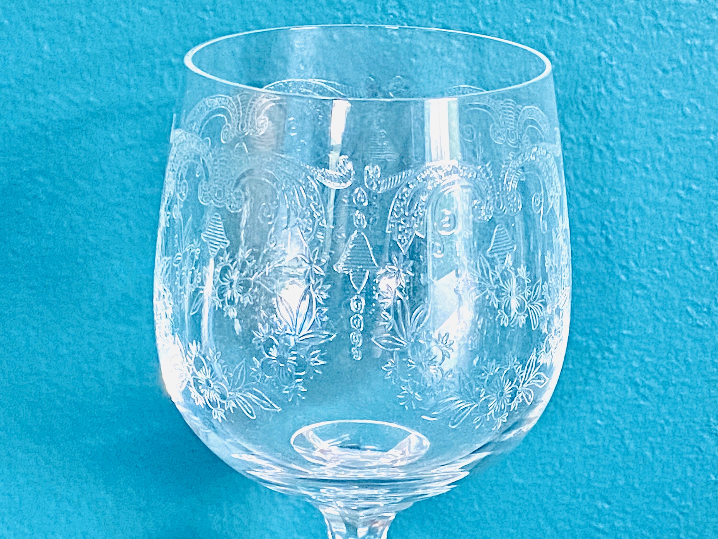 Vintage set of 6 Bohemia Claudia Cascade Ball Etched Crystal - Etsy