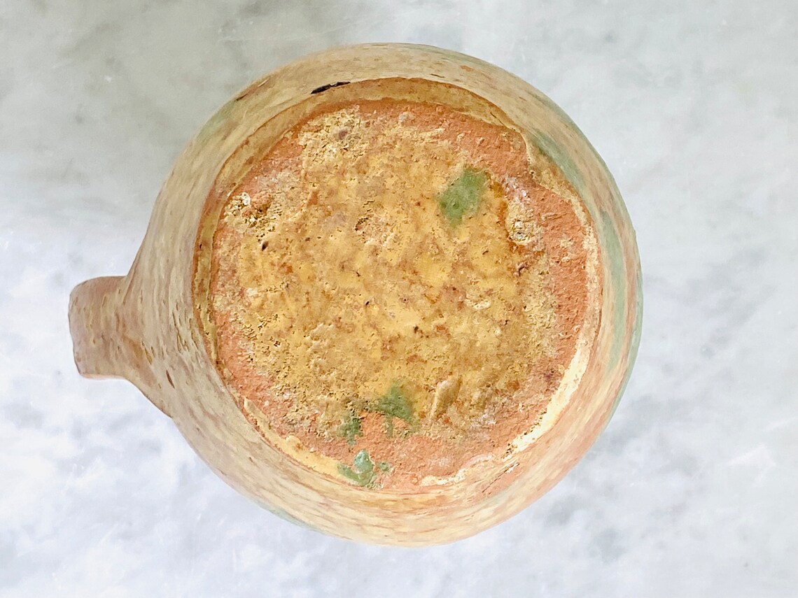 Antique Tall Traditional Redware Pitcher Flow Glaze Home Decor ...