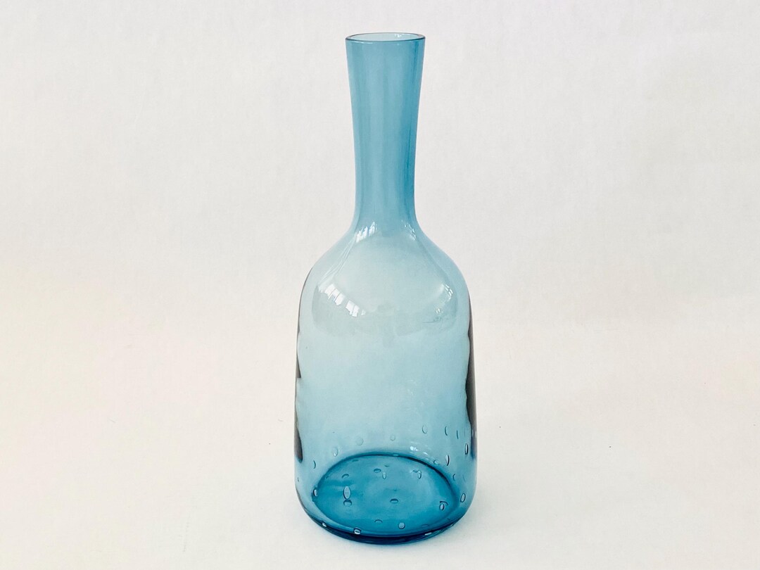 Modernist Art Glass Light Blue Trapped Bubble Vase - Home Decor - Gifts ...
