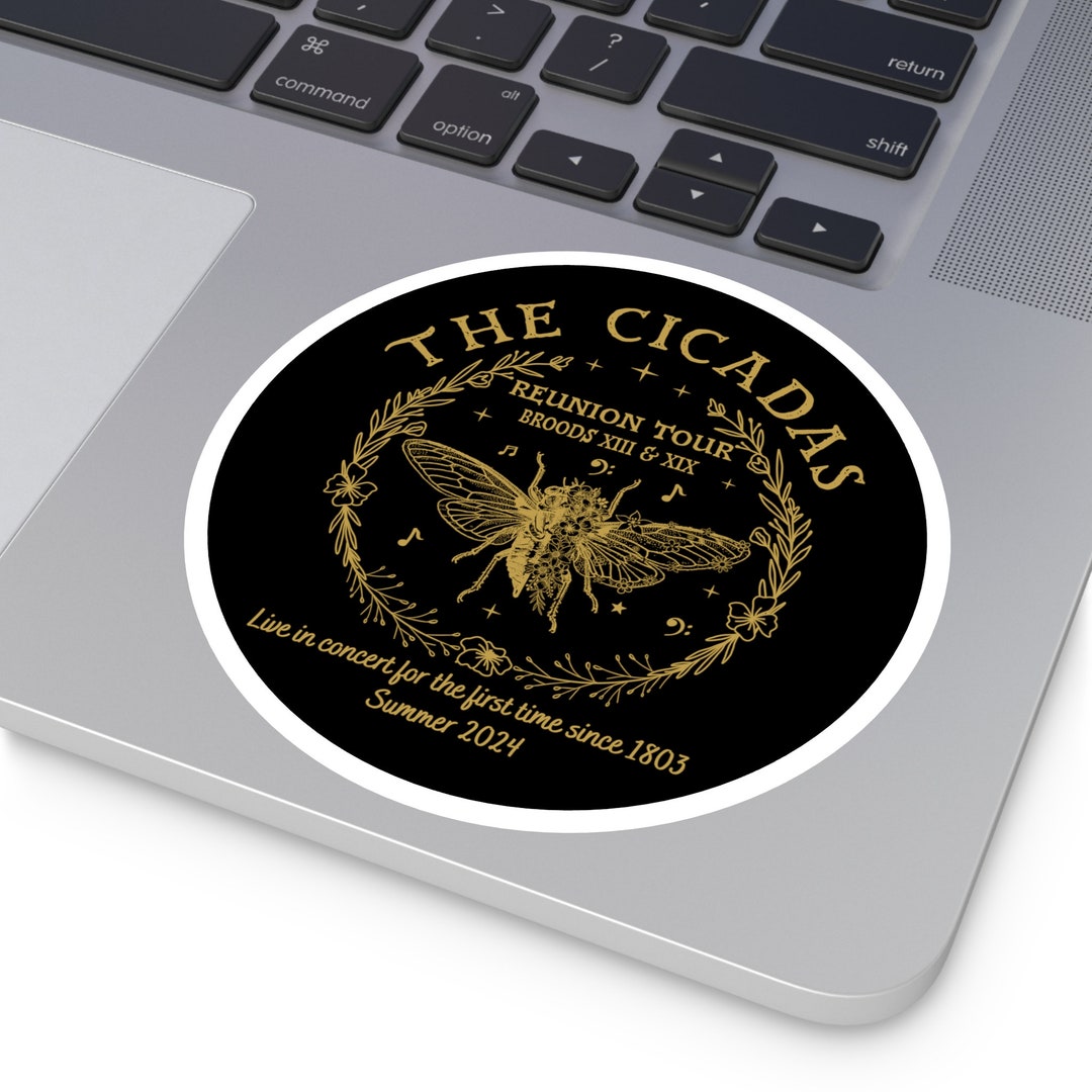 Vintage Cicada Sticker, Cicada Fest World Tour 2024 Round Stickers ...
