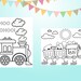 Printable Train Themed Activity Coloring Sheets Kids Birthday - Etsy