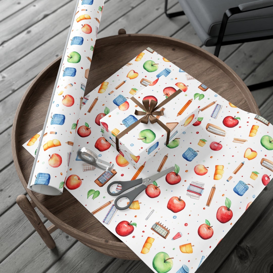 Eco-friendly Teacher Appreciation Gift Wrapping Paper, Back to School ...