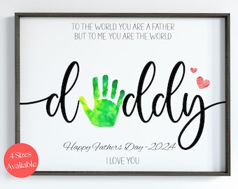 Handprint Art, Father's Day Gift, Best Dad Ever Hands Down, Handprint ...