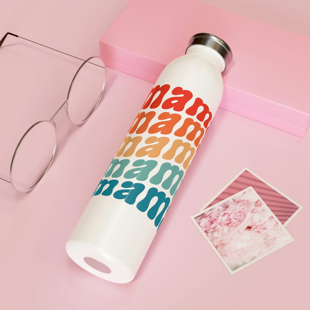MAMA Retro Slim Water Bottle, Mother's Day Gift, Mom to Be, Baby Shower ...