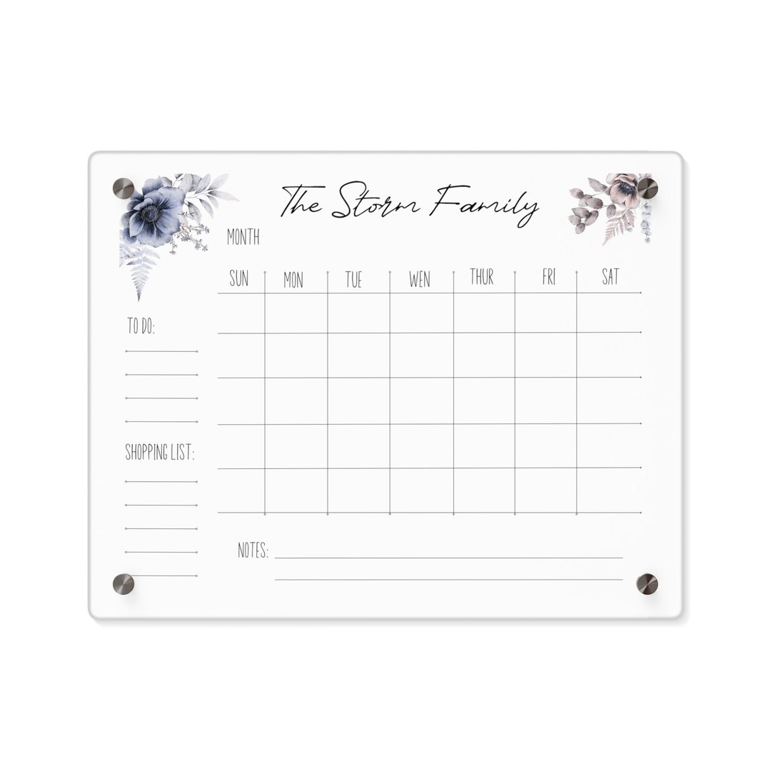 Customizable Family Calendar, Acrylic Family Planner, Personalized ...