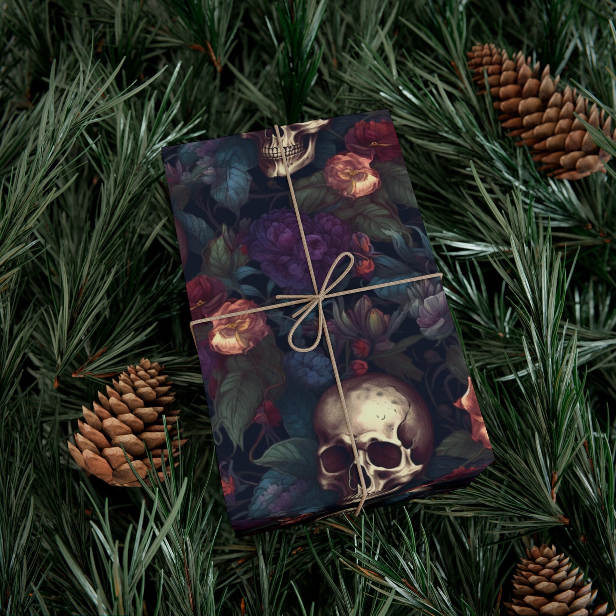 Eco-friendly Gothic Botanical Wrapping Paper Gothic Christmas - Etsy