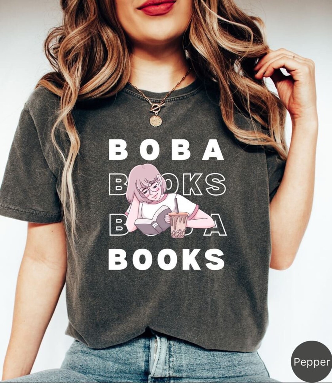 Comfort Colors Boba and Books Graphic Tshirt, Cozy Boba Shirt for Book ...