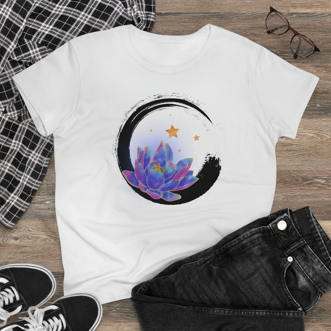 Lotus Flower Enso Circle Tshirt, Zen, Buddhist Gift, Yoga Shirt, Zen ...