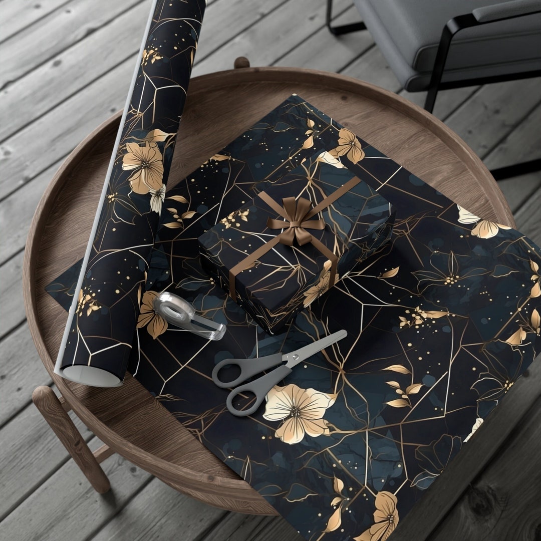 Eco-friendly Gothic Botanical Wrapping Paper, Botanical Gift Wrap Paper ...