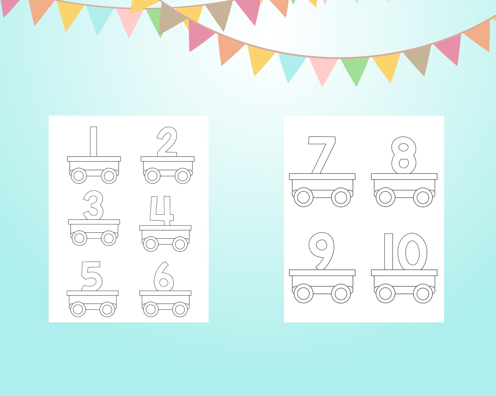 Printable Train Themed Activity Coloring Sheets Kids Birthday - Etsy