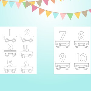 Printable Train Themed Activity Coloring Sheets, Kids Birthday Party ...