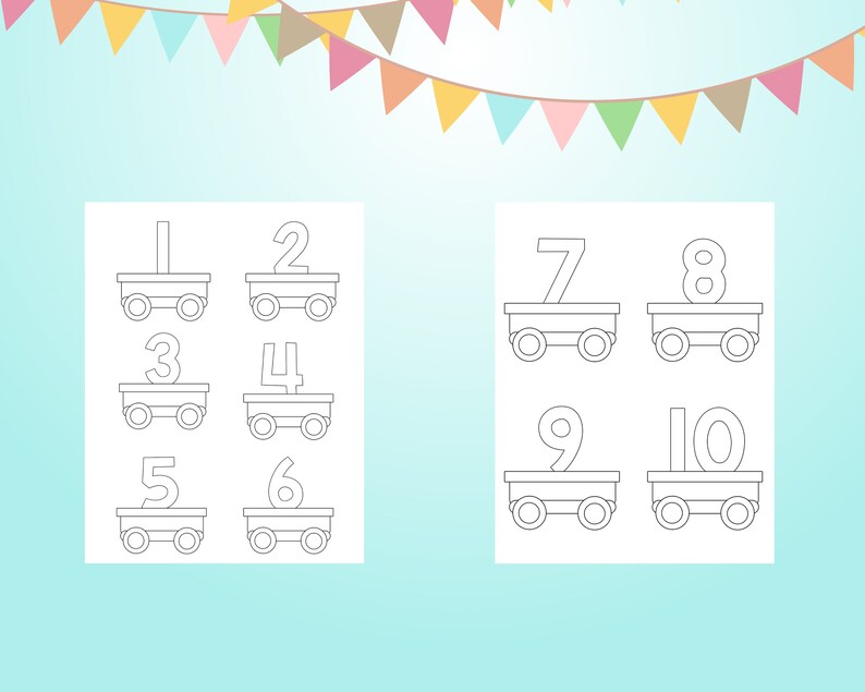 Printable Train Themed Activity Coloring Sheets Kids Birthday - Etsy