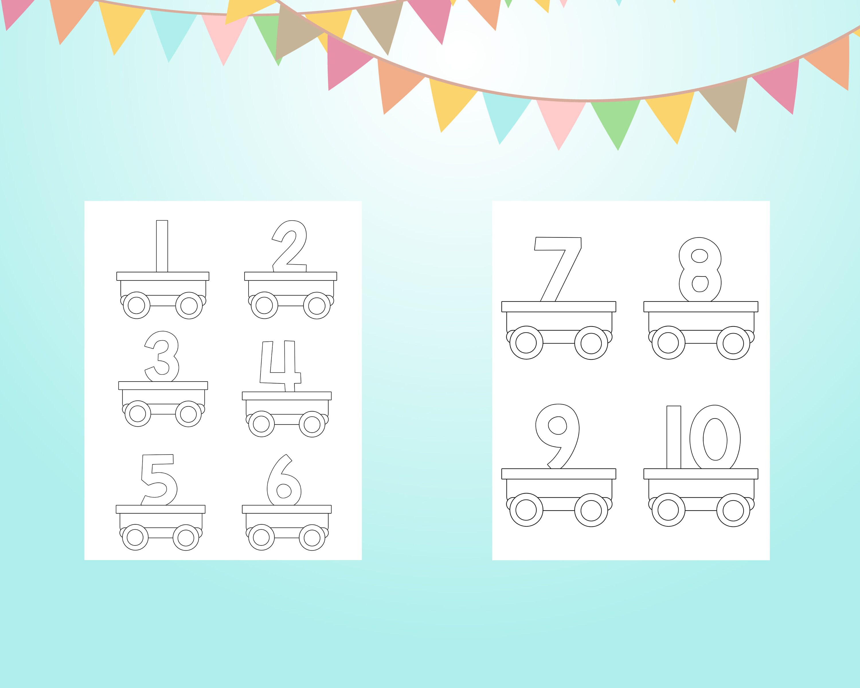 Printable Train Themed Activity Coloring Sheets Kids Birthday - Etsy