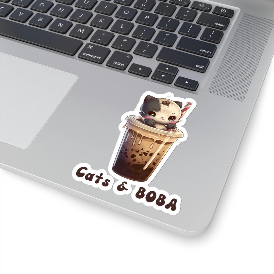 Boba Tea Sticker Bobaholic Gift Boba Tea Lovers Cat Lover - Etsy