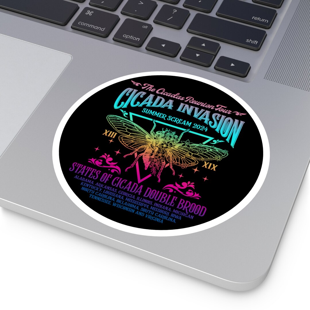 Cicada Sticker, Cicada Fest World Tour 2024 Round Stickers, Indoor ...