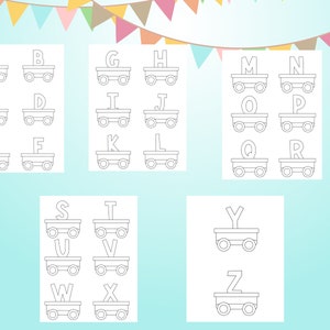 Printable Train Themed Activity Coloring Sheets, Kids Birthday Party ...