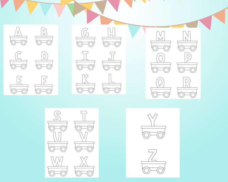 Printable Train Themed Activity Coloring Sheets Kids Birthday - Etsy
