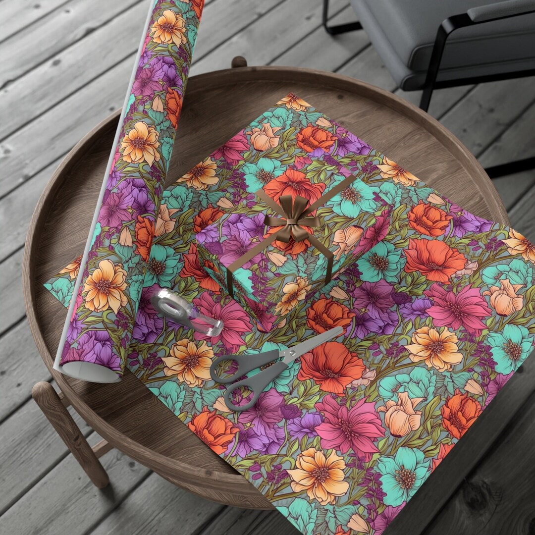Eco-friendly, Sustainable, Wrapping Paper, Wild Flowers Wrapping Paper ...