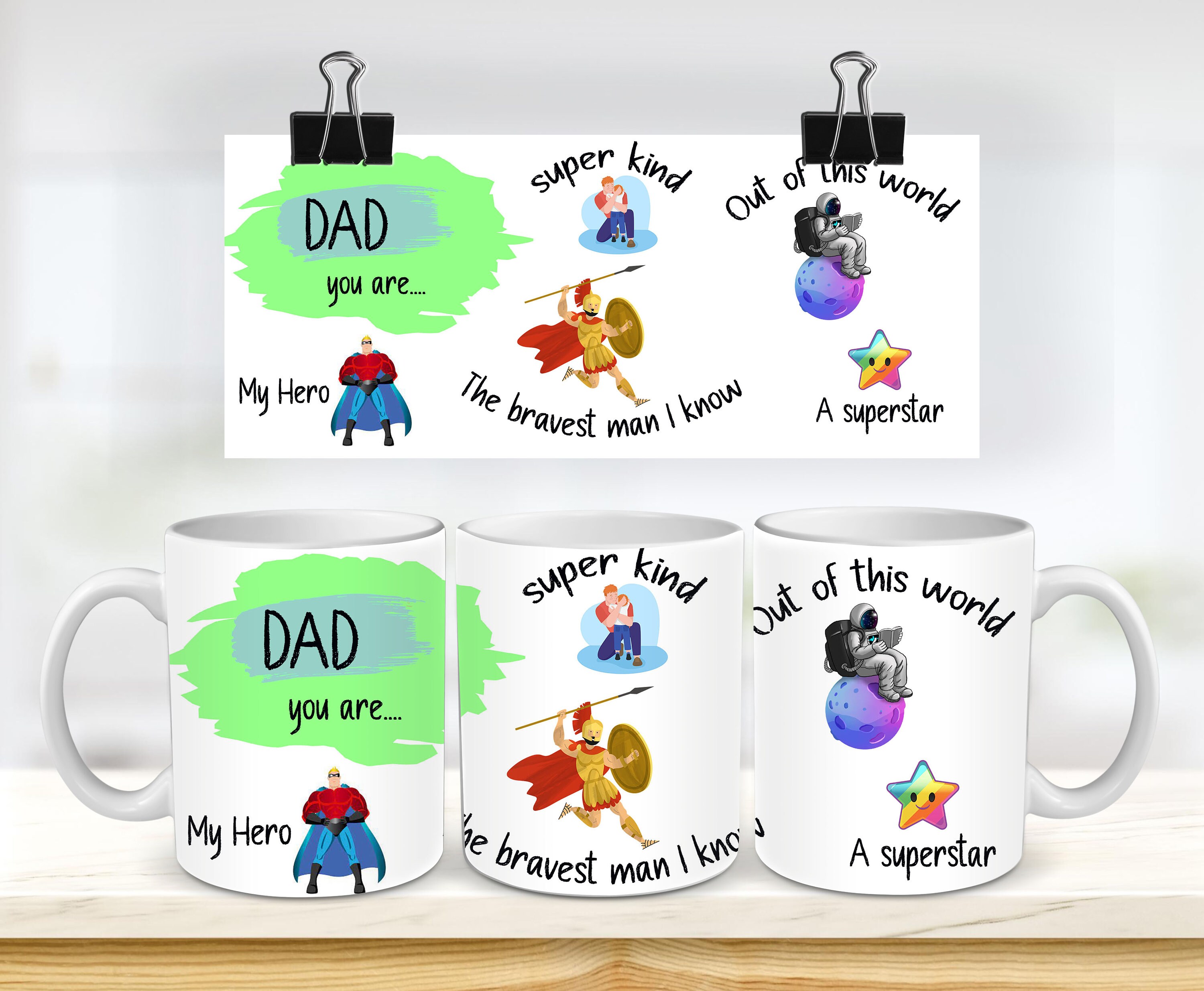 11 & 15 Oz Dad Sublimation Mug Template - Cricut Mug Press Sublimation ...