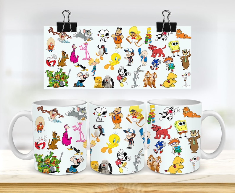 11 & 15 Oz Classic Cartoon Mug Sublimation Mug Template - Cricut Mug ...