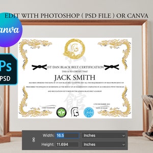 Editable Karate Martial Arts Certificate Template With Photo. Award ...