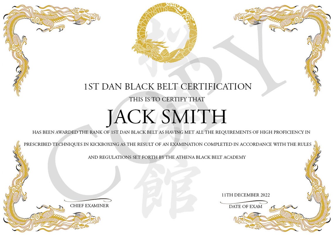 Editable Karate Martial Arts Certificate Template With Photo. - Etsy