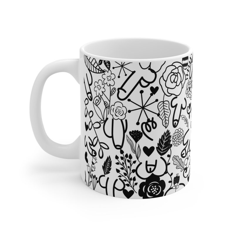 11 & 15 Oz Flower Willy Mug Sublimation Mug Template - Cricut Mug Press ...