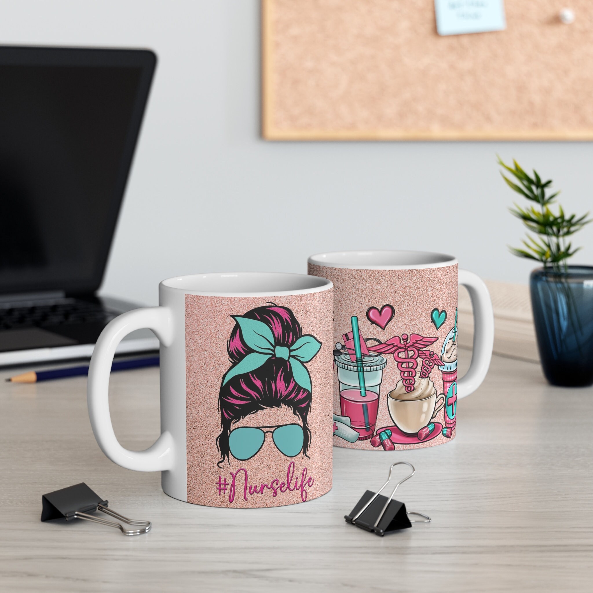 11 & 15 Oz Nurse Life Mug Sublimation Mug Template - Cricut Mug Press ...