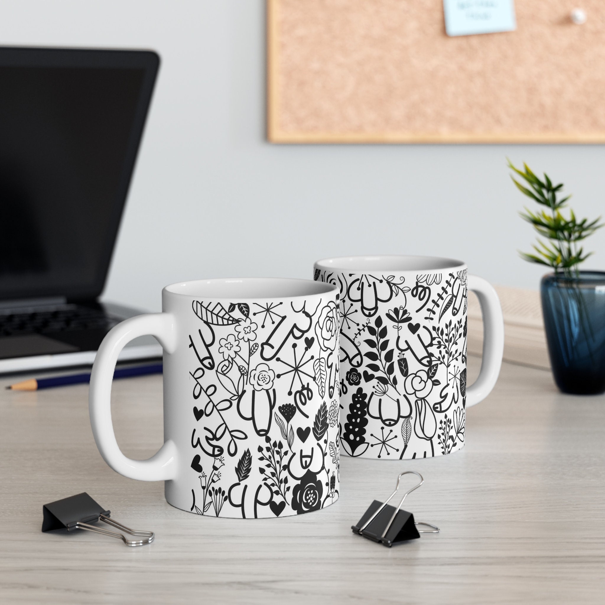 11 & 15 Oz Flower Willy Mug Sublimation Mug Template Cricut - Etsy