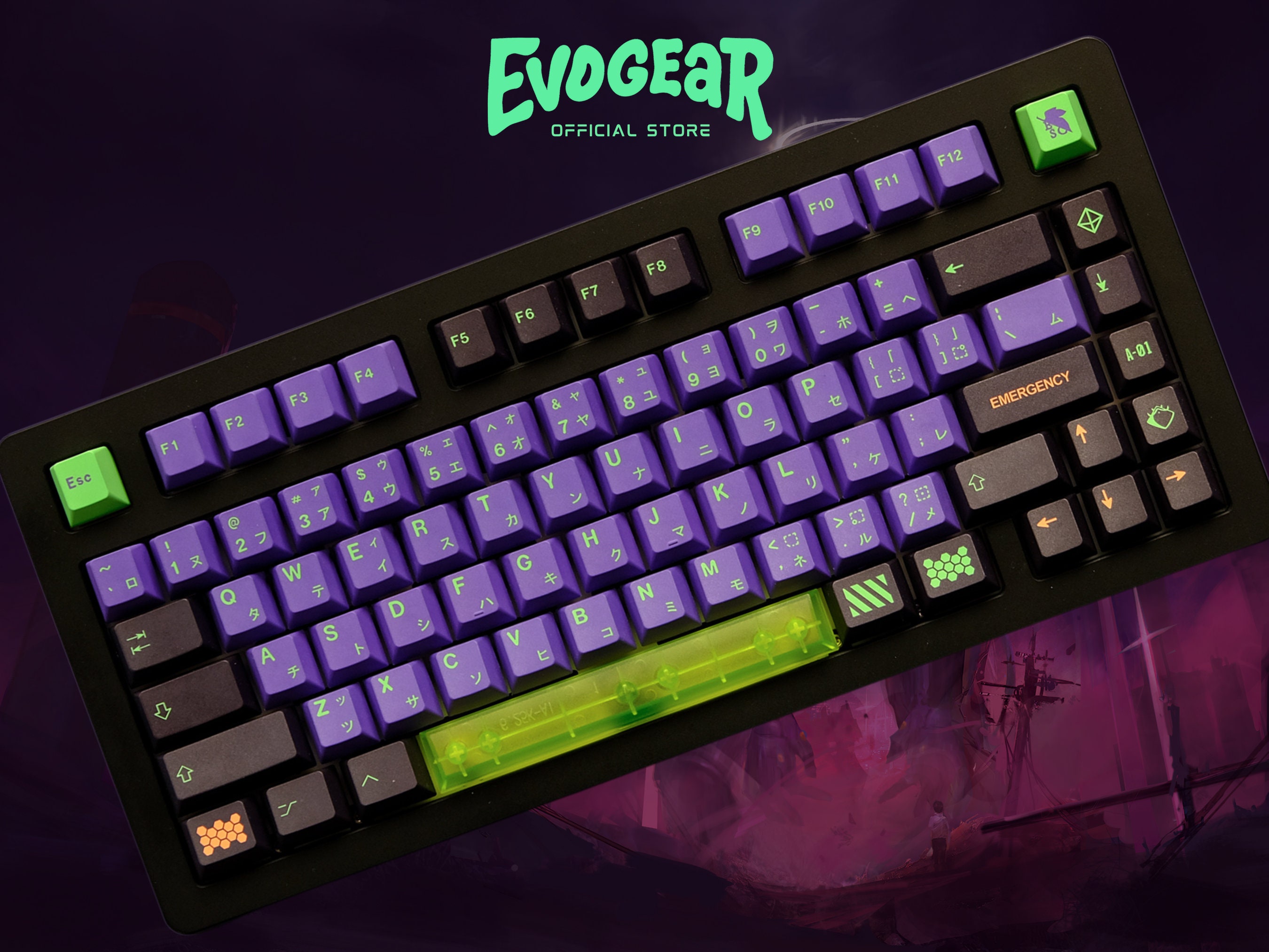EVA (evangelion) Keycaps | Japanese Keycaps | Cherry Profile | PBT Dye ...