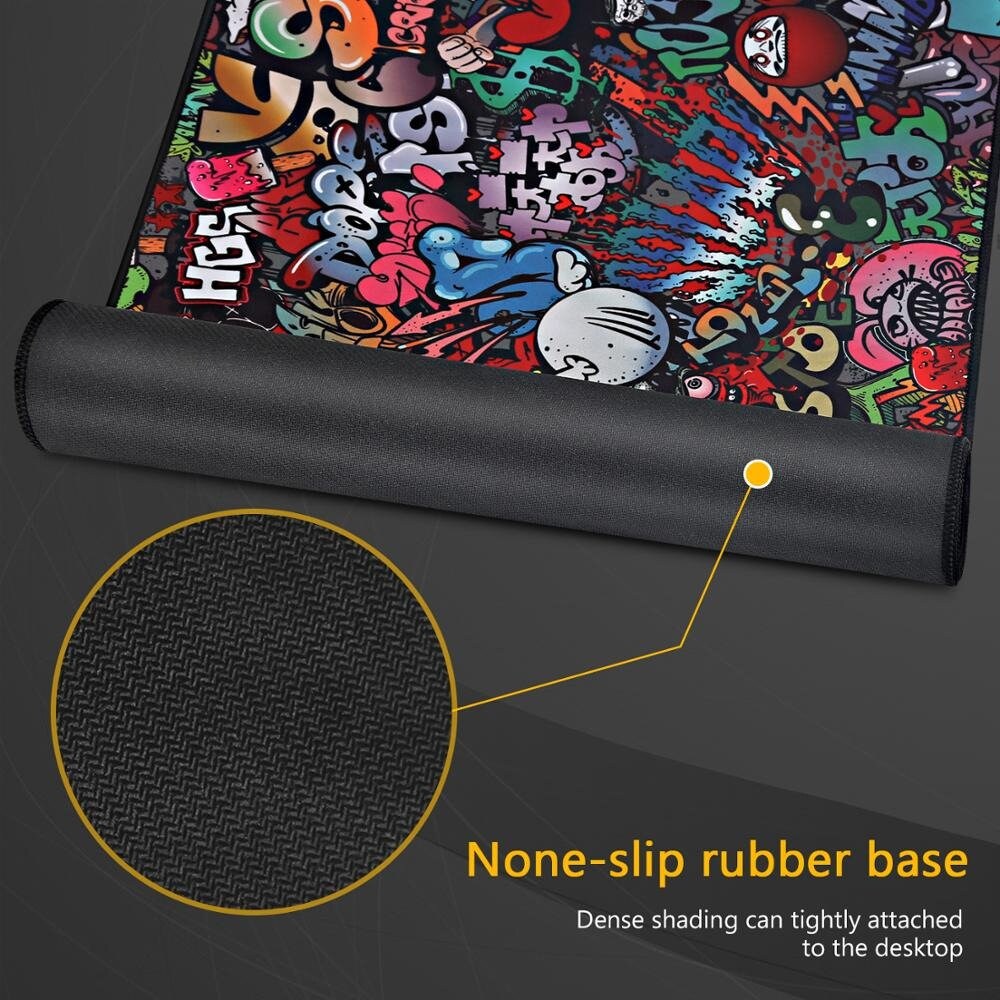 Vibrant Graffiti Gaming Mouse Pad | Gamer Desk Mat Large Keyboard Mat ...
