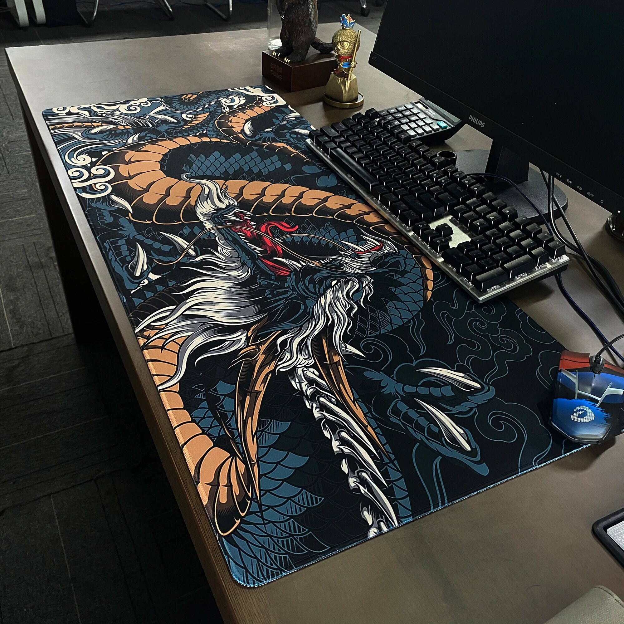 Vibrant Dragon Large Game Mouse Pad | Gaming Accessories HD Print ...