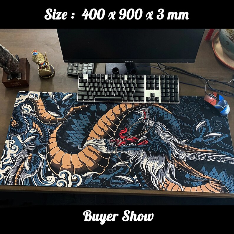 Vibrant Dragon Large Game Mouse Pad | Gaming Accessories HD Print ...