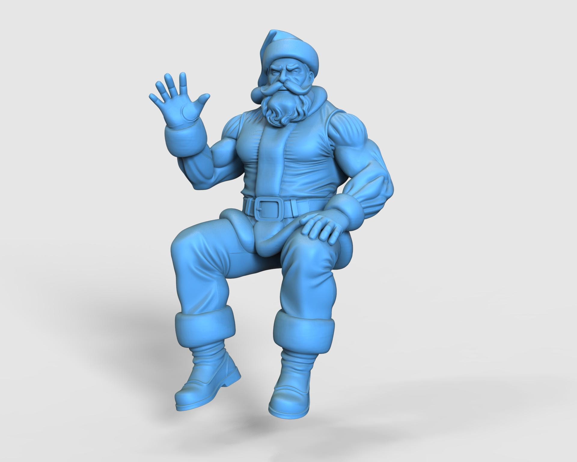 Buff Santa STL - Muscular Santa Claus Sitting Statue for 3D Printing - Etsy