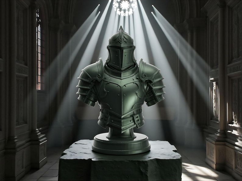 Medieval Knight Armor Bust STL | 3D Printable Sculpture | Gothic ...