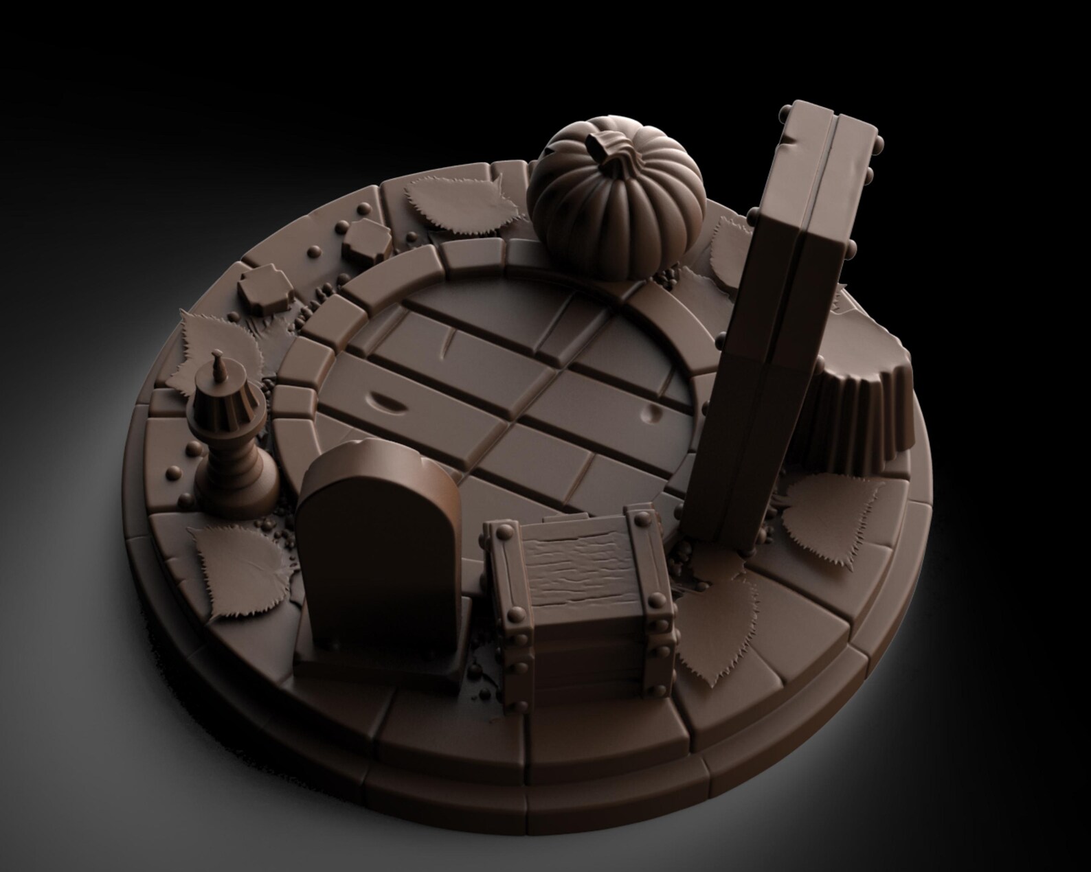 Pumpkin Graveyard Base Halloween Diorama Stand STL - Etsy