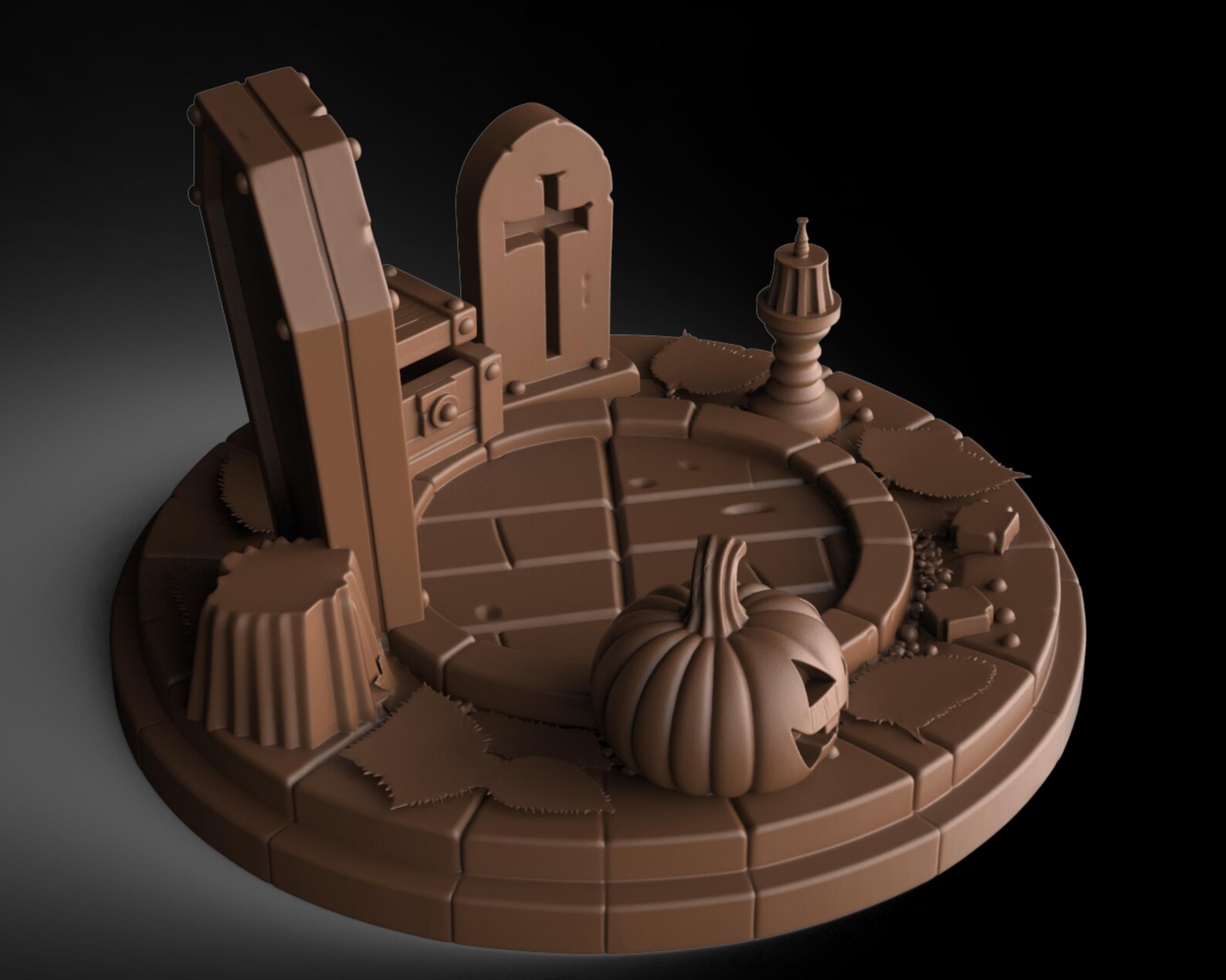 Pumpkin Graveyard Base Halloween Diorama Stand STL - Etsy